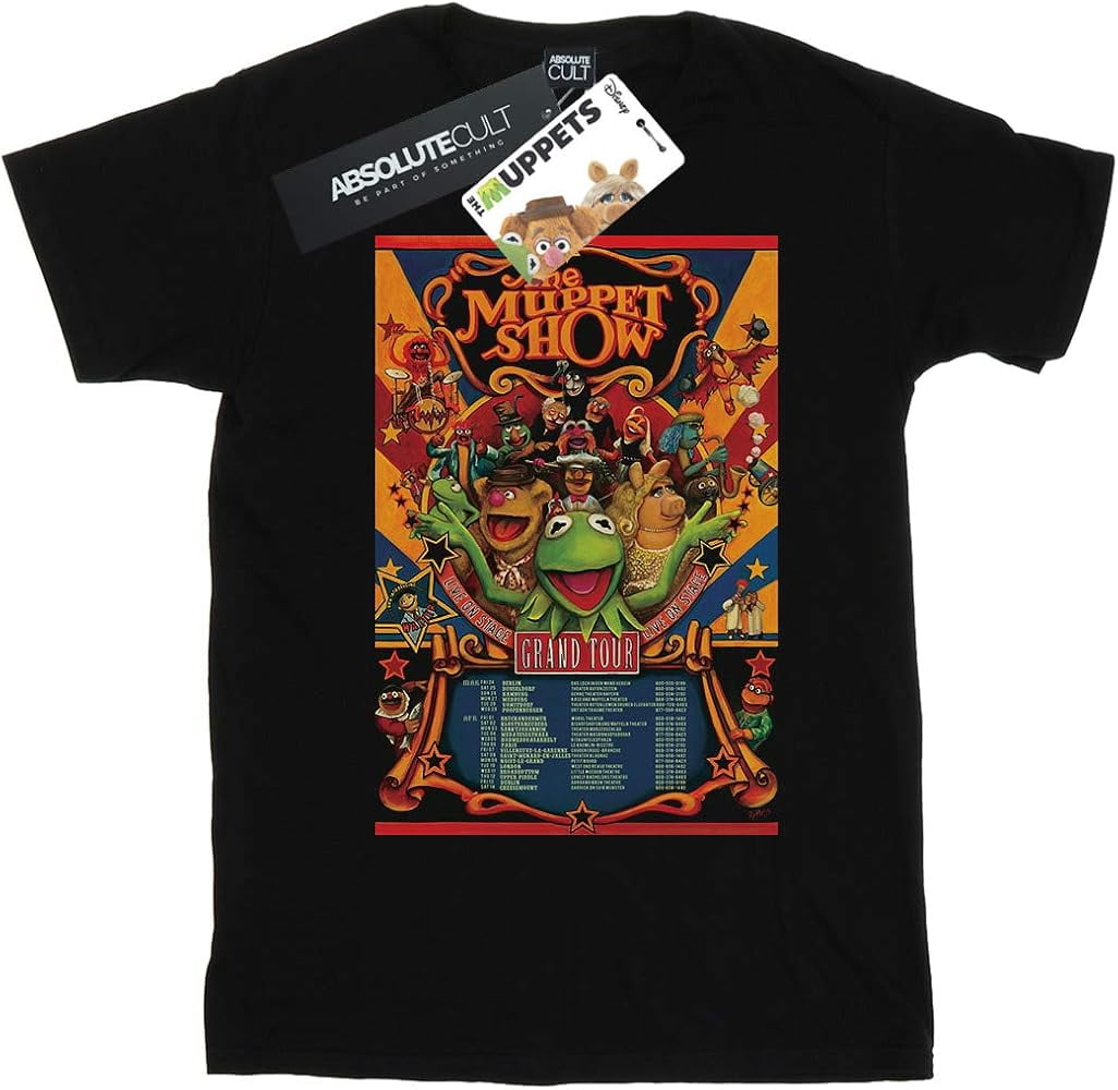 Boys The Muppets The Muppet Show Poster T-Shirt Black Shirt, Size 3Xl ...