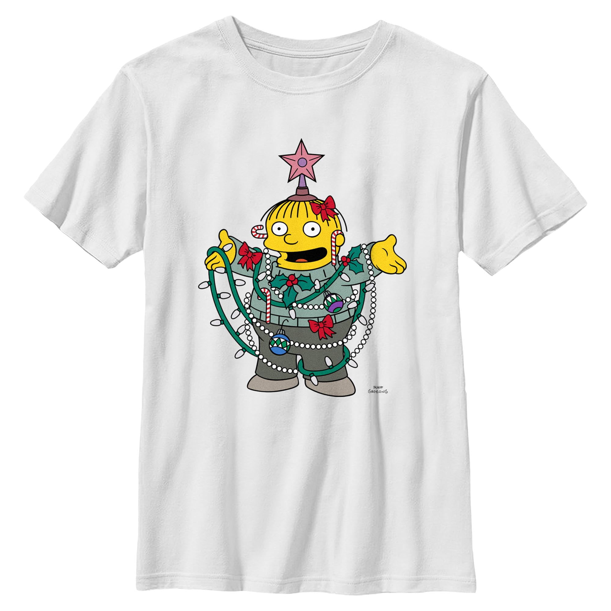 Boys The Simpsons Christmas Lights Ralph Pose T Shirt - Walmart.com