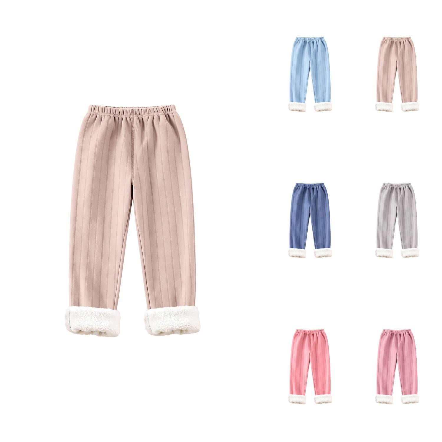 Boys Thermal Base Layer Pants, Winter Warm Fleece Lined Tights, 1-2 ...