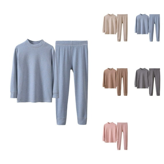 Boys Thermal Underwear Set, Long Sleeve Top and Pants Winter Base Layer ...