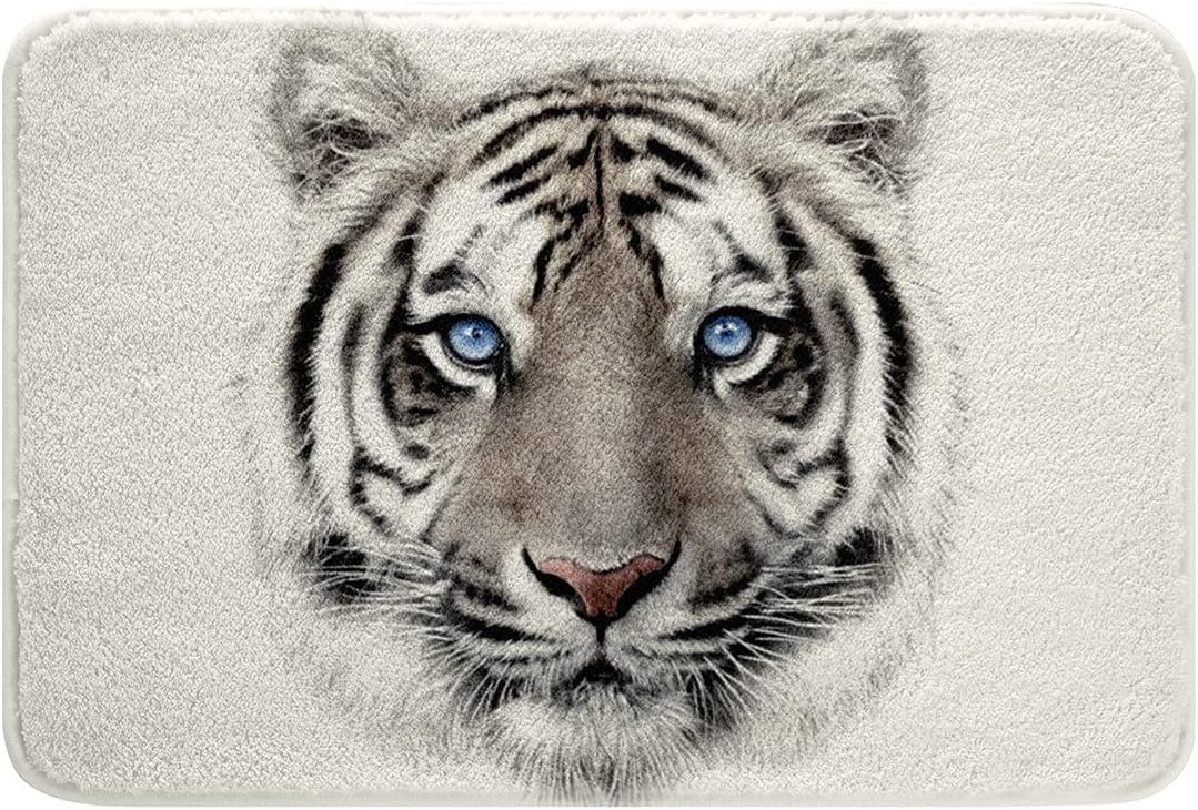 Boys Tiger Bath Mat, Teens Adult African Safari Animal Door Mat Tribal ...