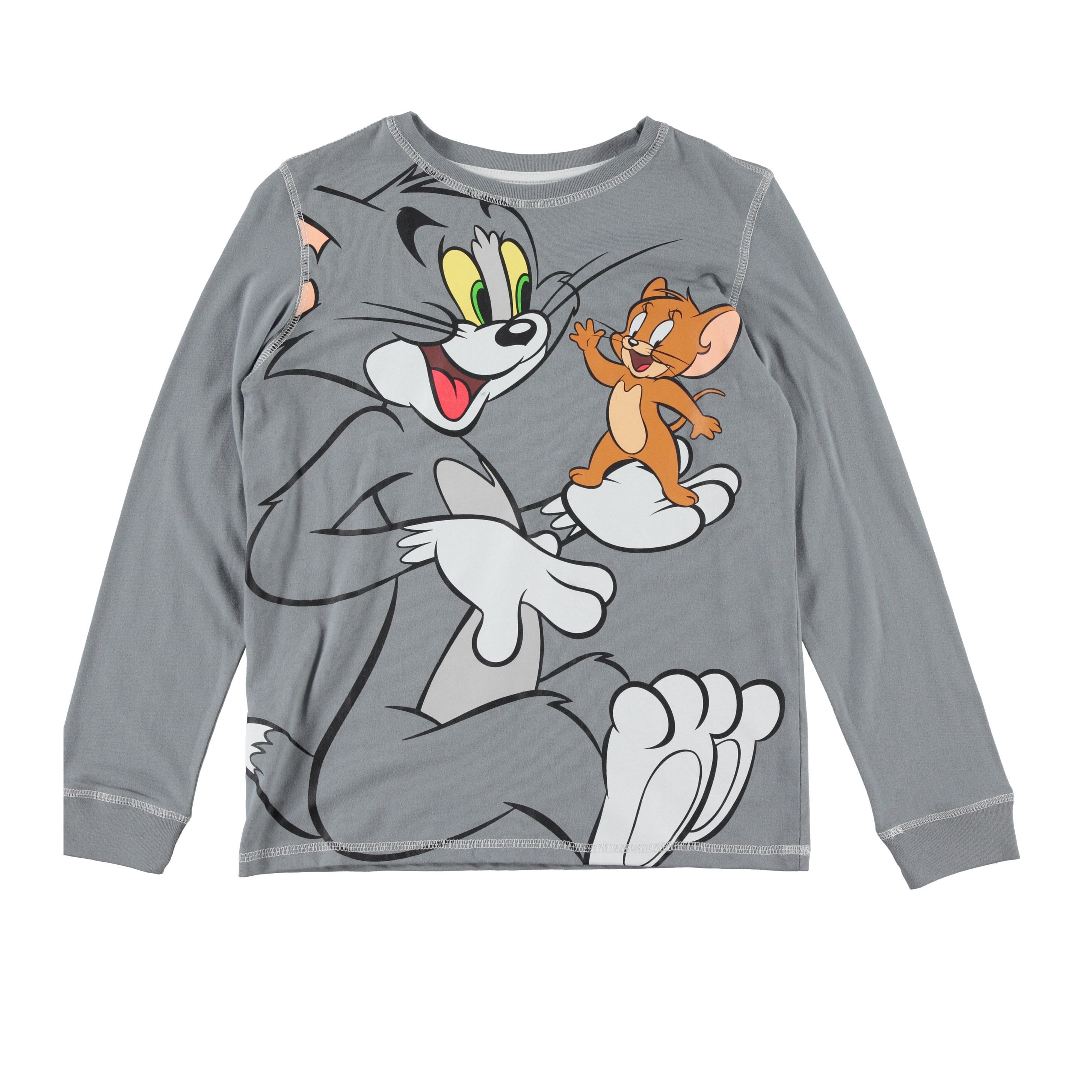 Boys Tom and Jerry Long Sleeve T-Shirt - Little and Big Boys Sizes 4-16 ...