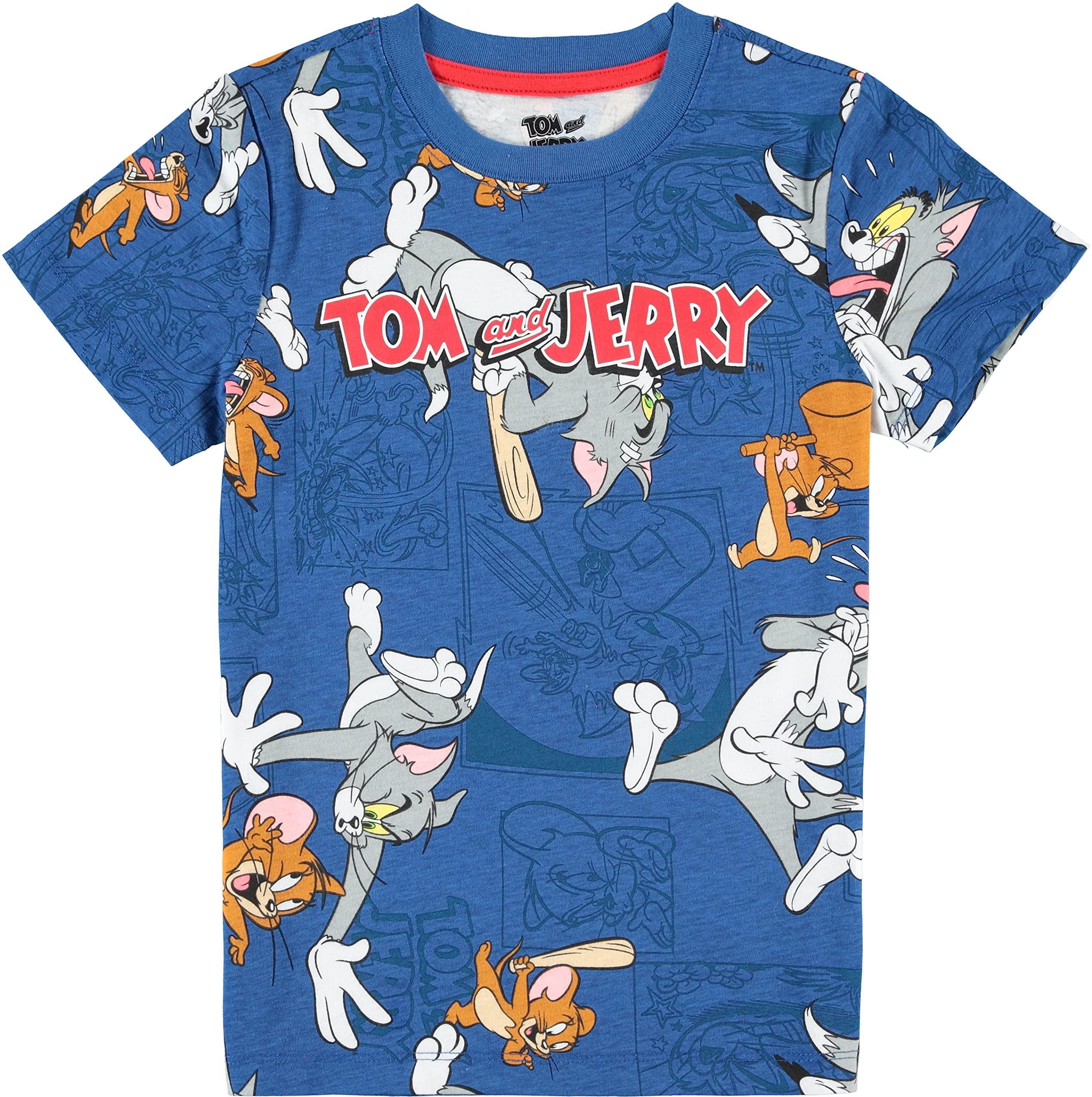 Boys Tom and Jerry Short Sleeve Crewneck T-Shirt - Little and Big Boys ...