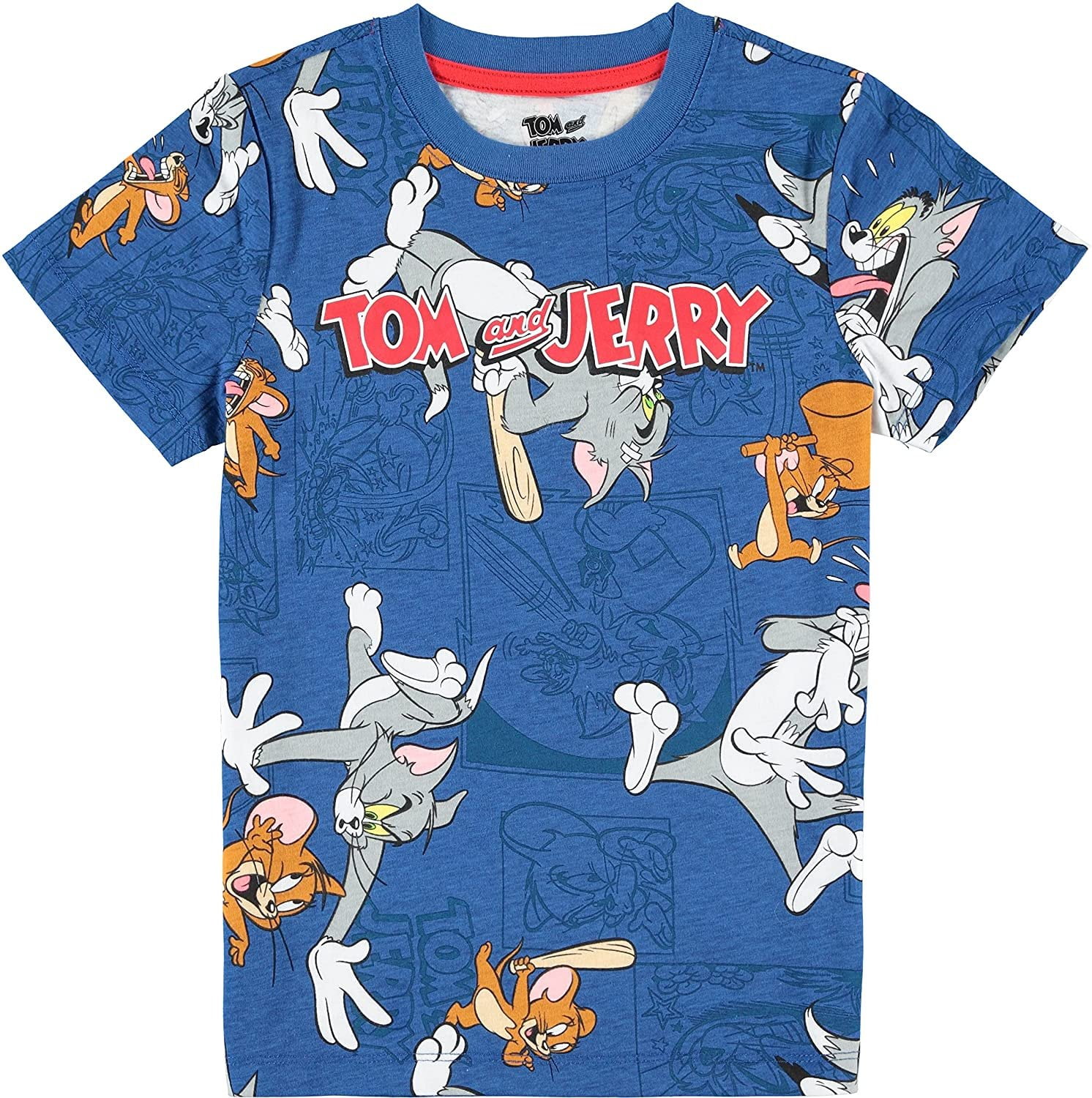 Boys Tom and Jerry Short Sleeve Crewneck T-Shirt - Little and Big Boys ...