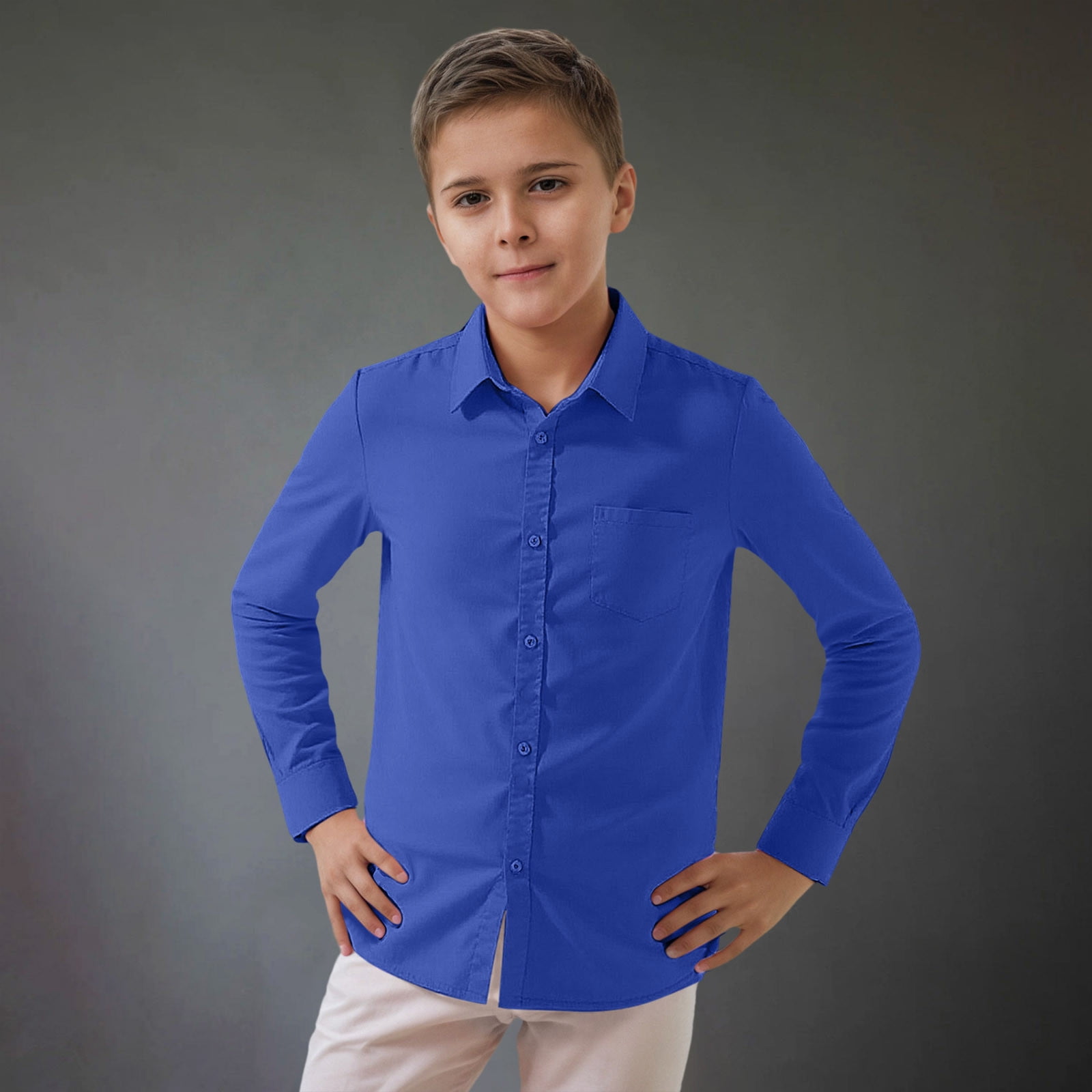Boys Tops Casual Long Sleeve Shirt for Kids Fashionable Toddler Button ...
