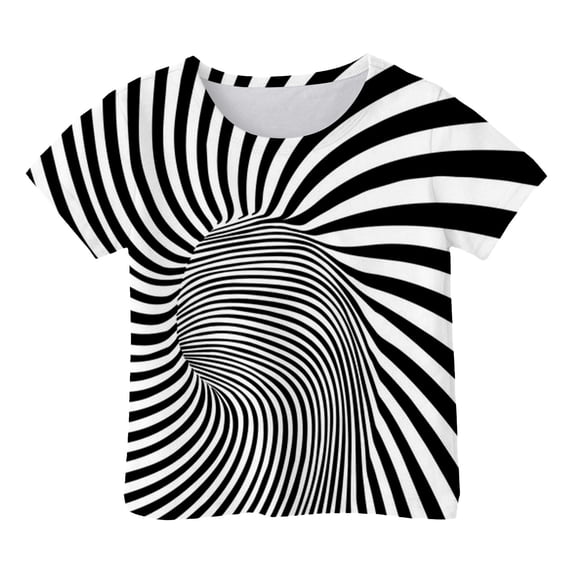 Boys Tops Fashion Cool 3D Prints Funny Kids Summer Clothes,Black,3-4 ...