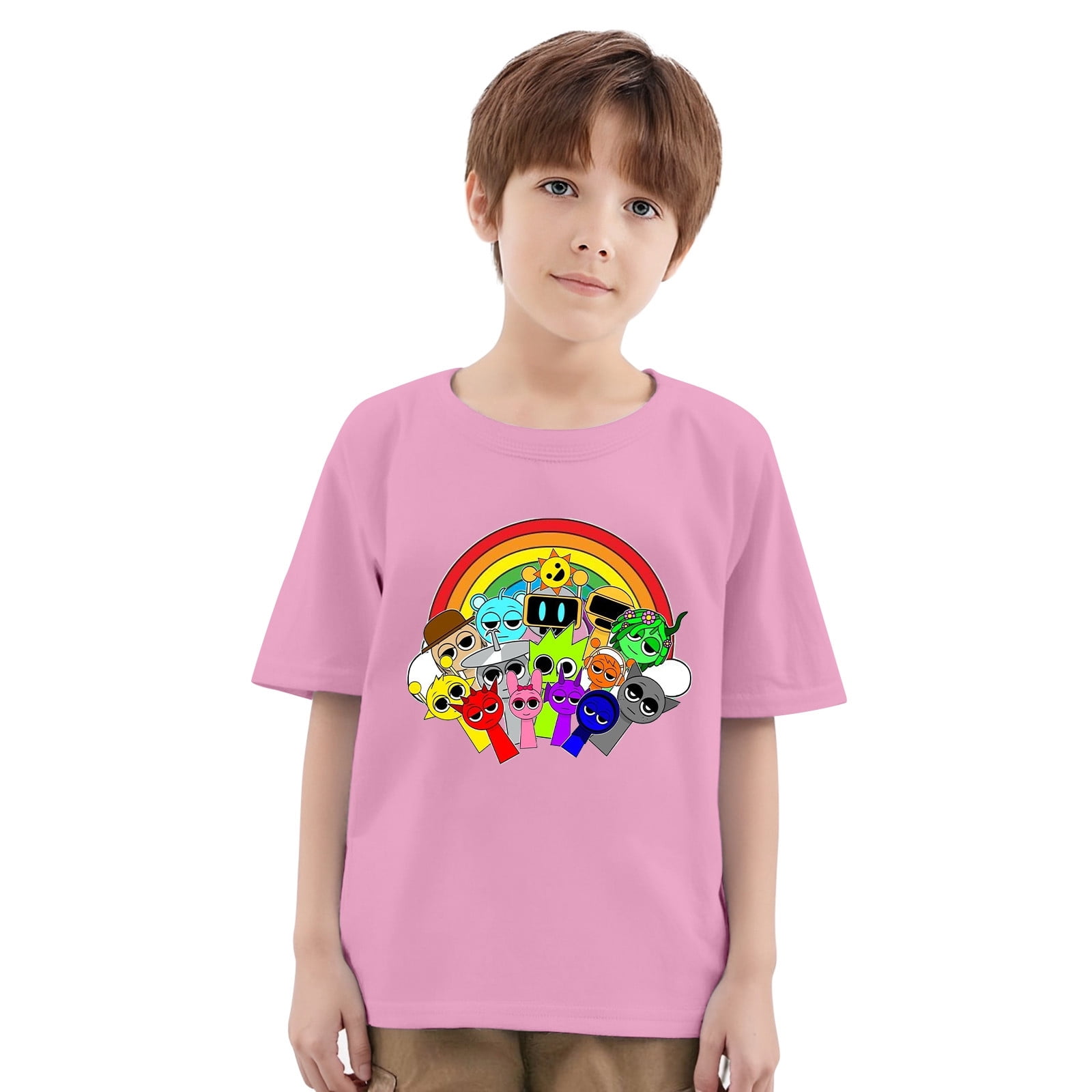 Boys Tops Girls T-Shirts Sprunki Print Short Sleeve Tee Shirt Style-25 ...