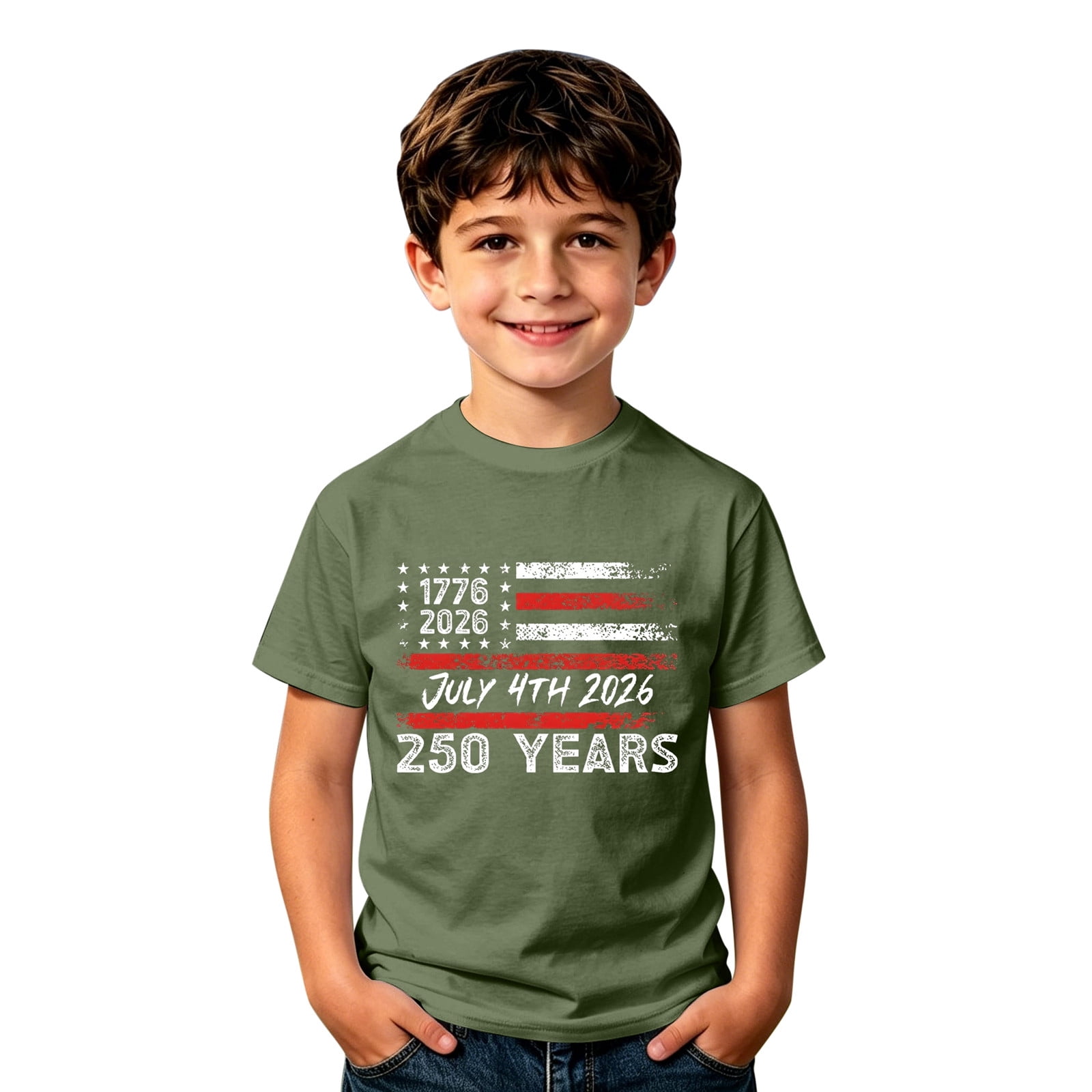 Boys Tops Patriotic Fourth of July Print Kids Summer Clothes,Army Green ...