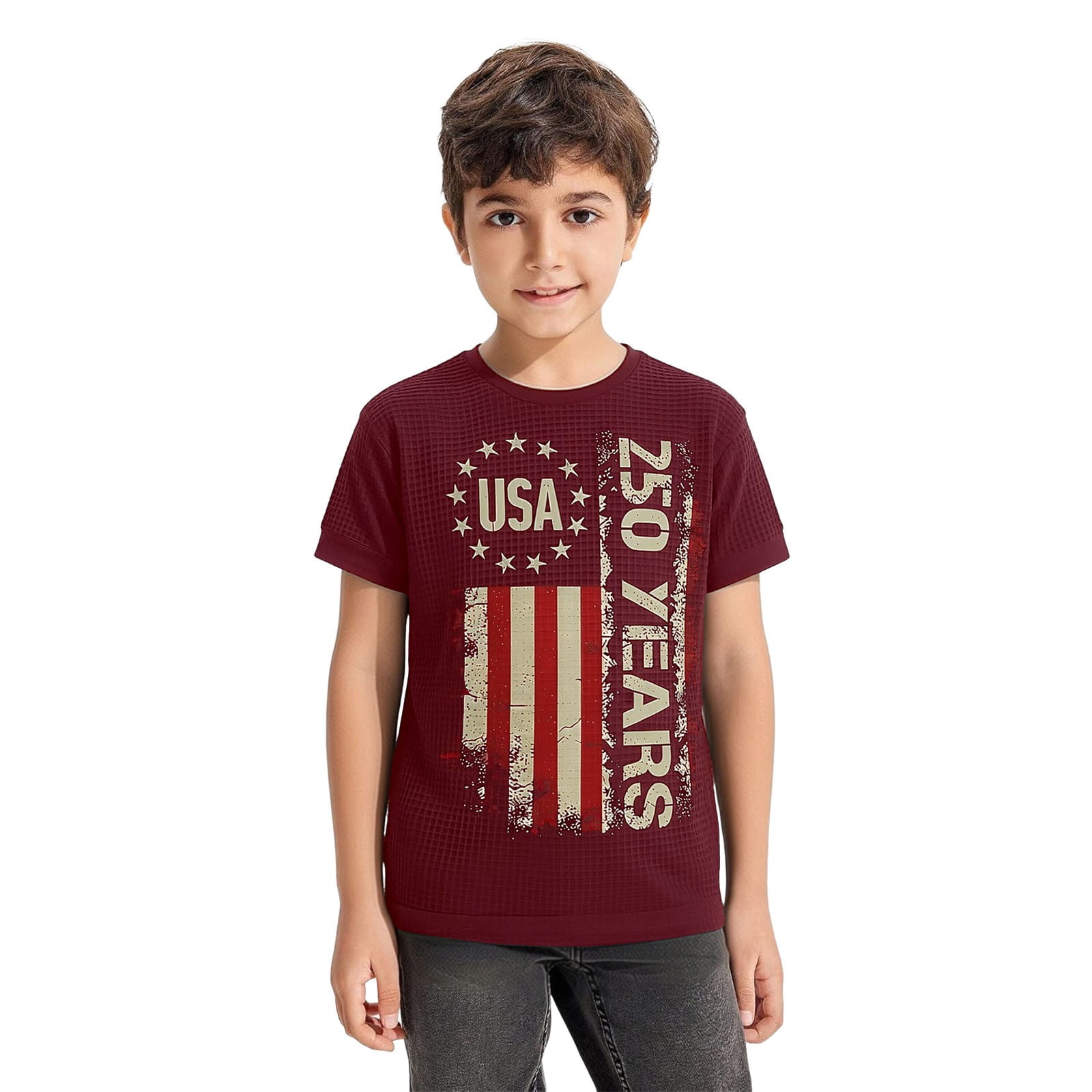 Boys Tops Summer Knit Textured Soft Comfort Boys Beach Clothes,Brick ...