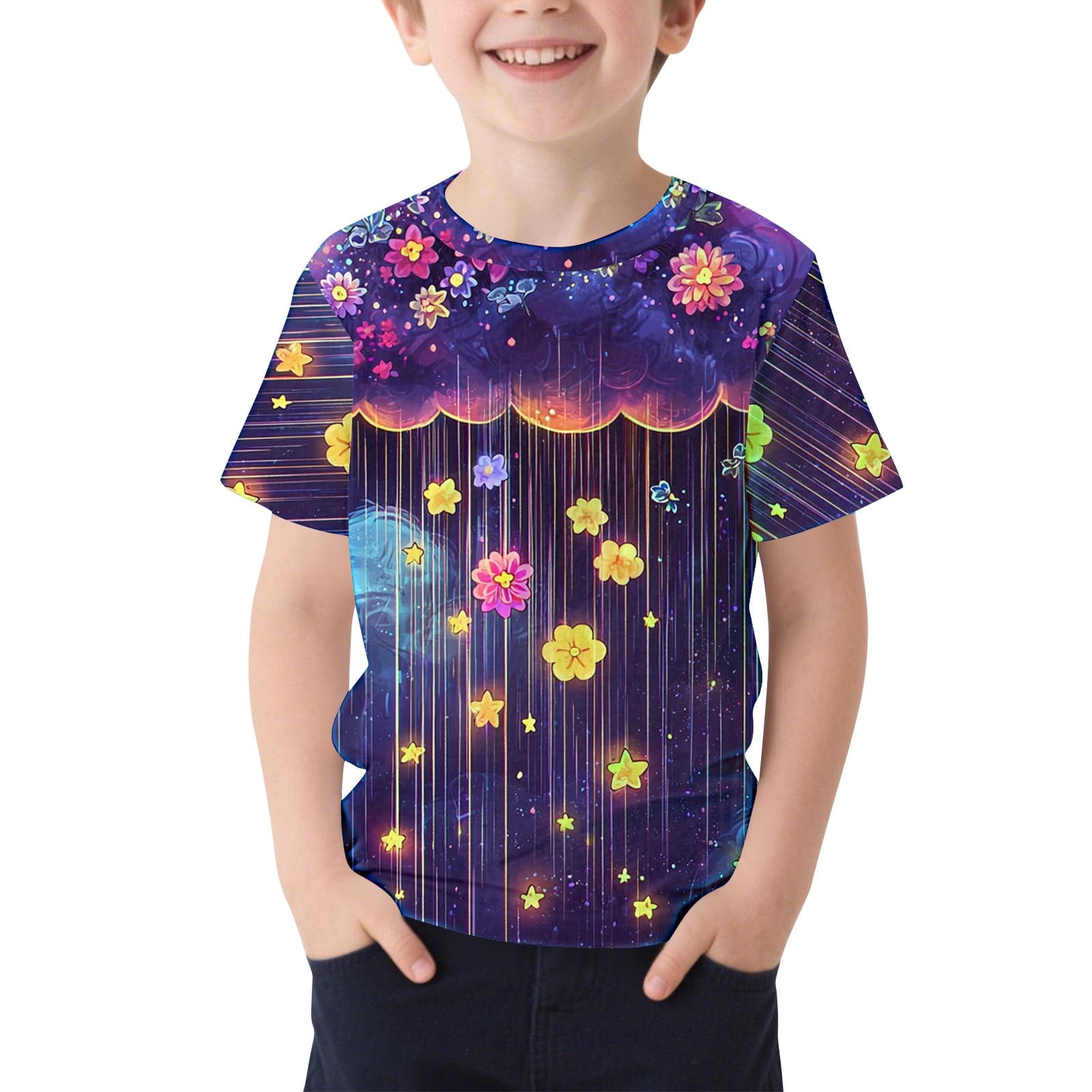 Boys' Tops, Tees & Shirts Space Galaxy Graphic Short Sleeve Crewneck ...