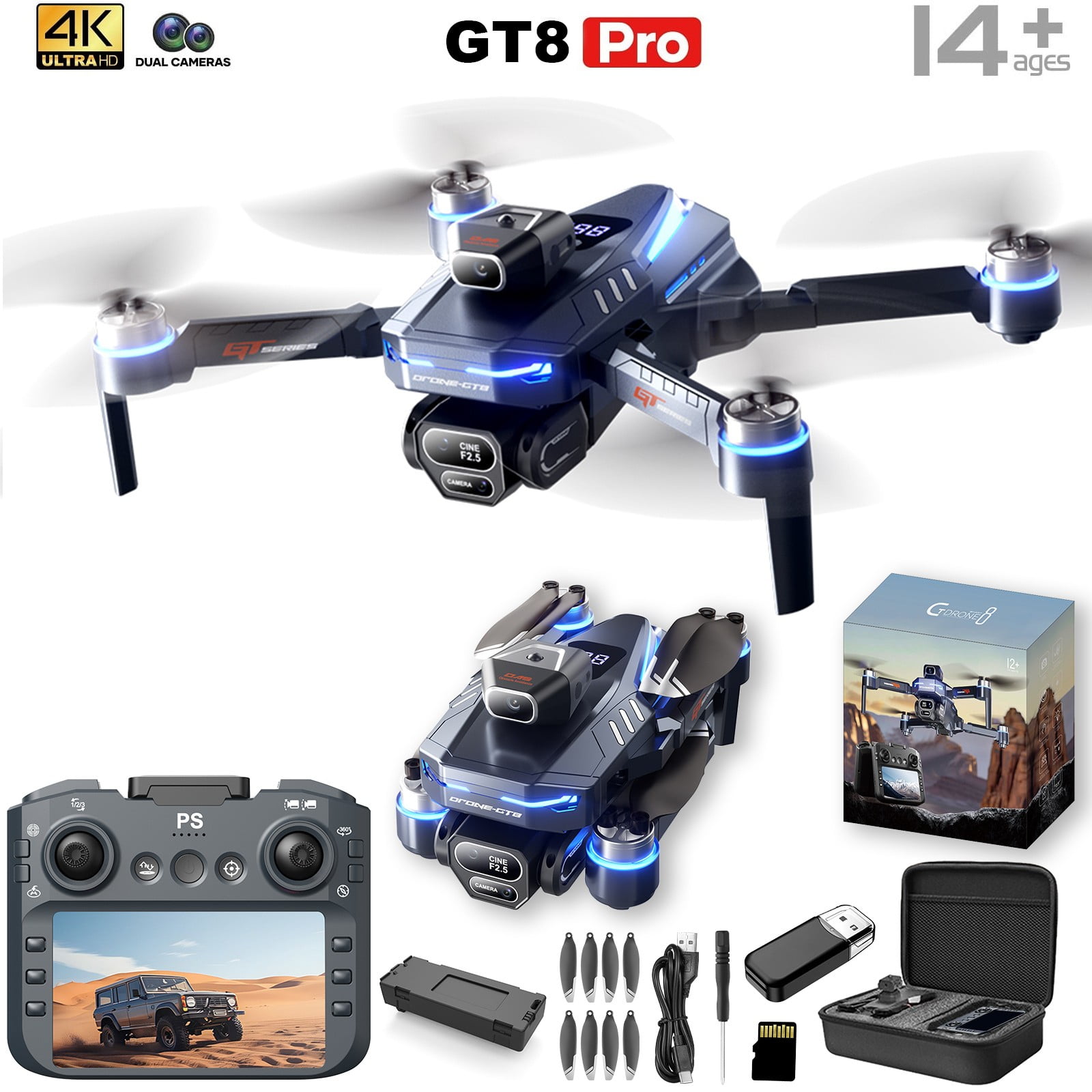 Boys Toys 10-16 Years Old - Drone with 4K Esc Camera Brushless Motor ...