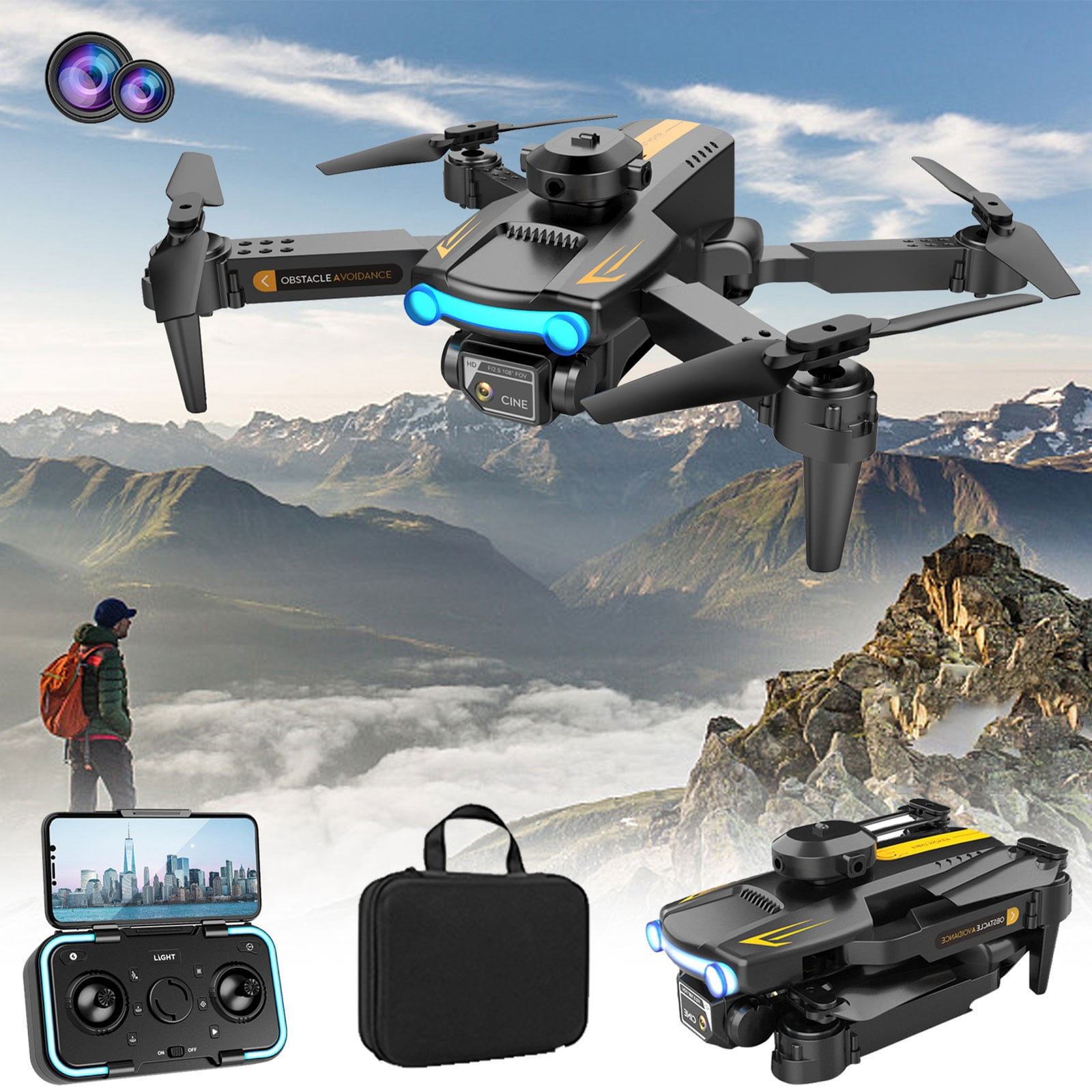 Boys Toys 6-8 Years Old,Xt2 Four-Sided Obstacle Avoidance Uav Hd Aerial ...