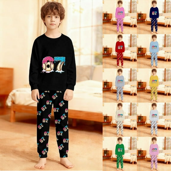 Boys Tracksuit 67 Print Sweatshirts Pants Soft Rap Party Loungewear ...