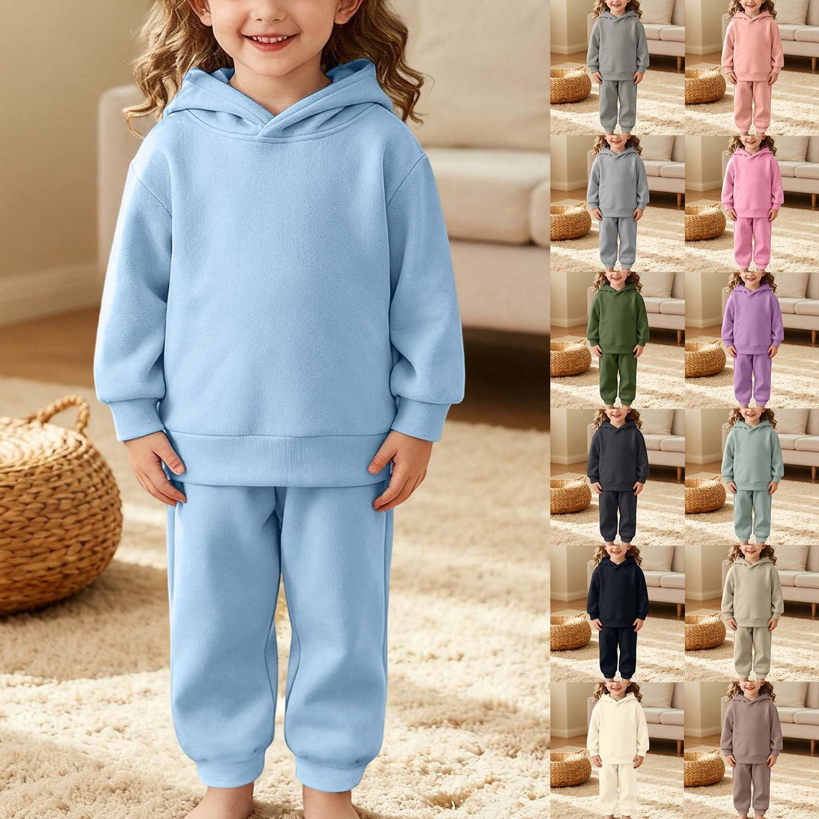 Boys Tracksuit Heavyweight Winter Athletic Cozy Pullover Hoodie Jogges ...