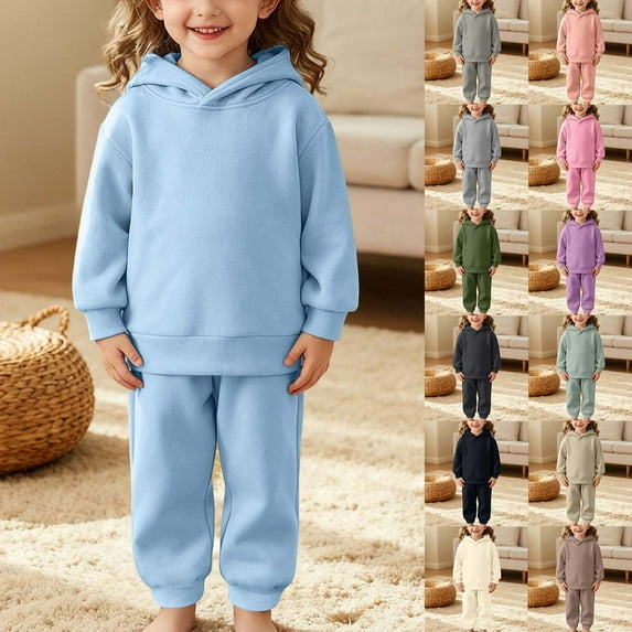 Boys Tracksuit Heavyweight Winter Athletic Cozy Pullover Hoodie Jogges ...