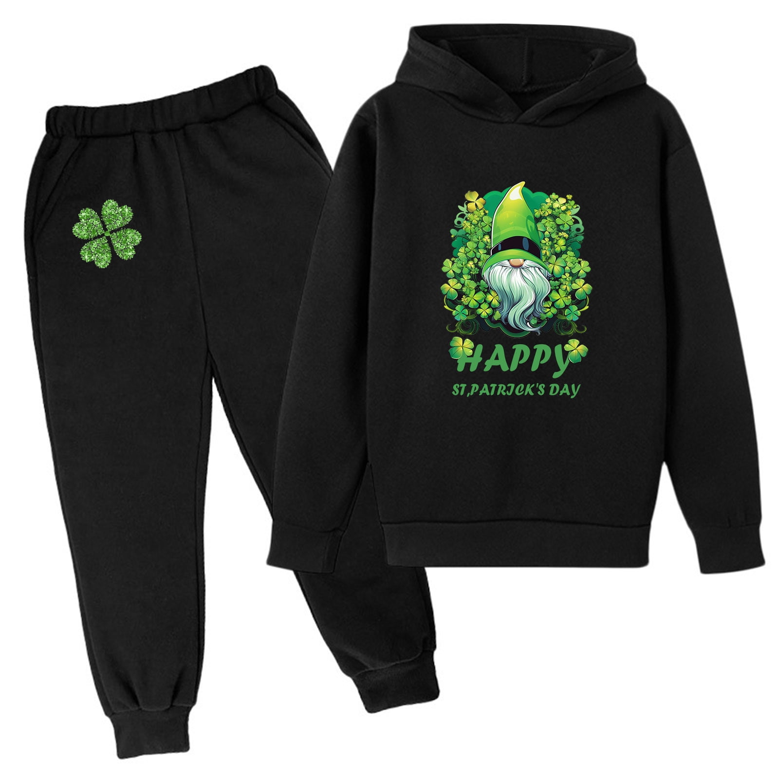 Boys Tracksuit Set Shamrock Hoodies and Joggers Pants Set Jogger Set ...