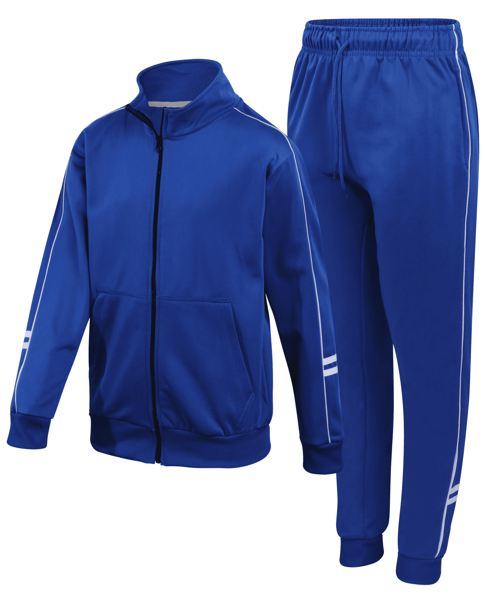 Boys' Tricot Jogger Set - 2 Piece Active Performance Zip-Up Tracksuit ...