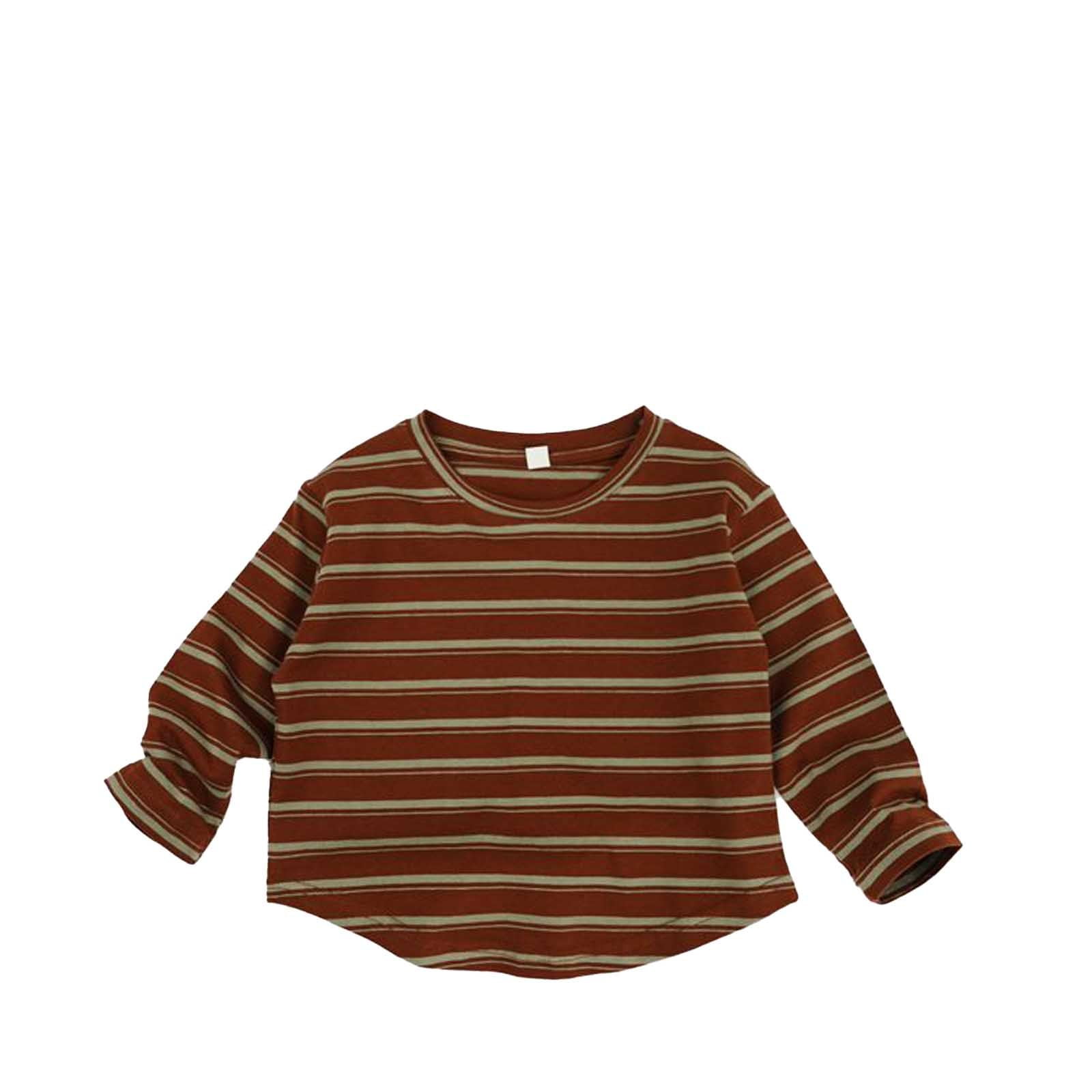 Boys Tshirts Kids Fashion Clothing Unisex Boys Girls Striped Casual Top ...