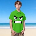 Boys Tshirts Lapel Short Sleeve Button Graphic Print Polo Shirt Tops ...