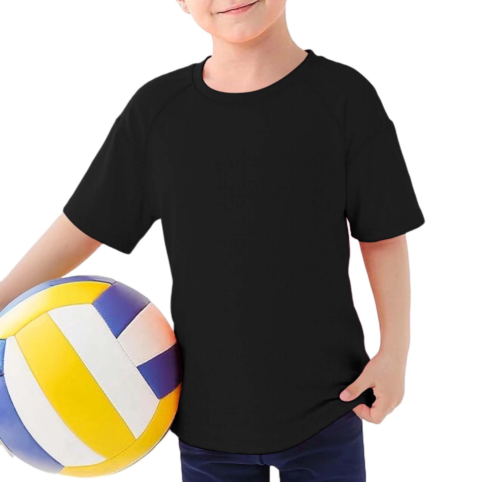 Boys Tshirts Loose Fit Solid Print Crew Neck Short Sleeve Breathable ...