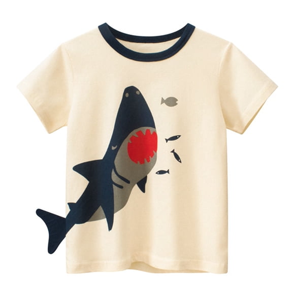 Boys Tshirts Print Loose Fit Casual Tops Short Sleeve Crew Neck Top for ...