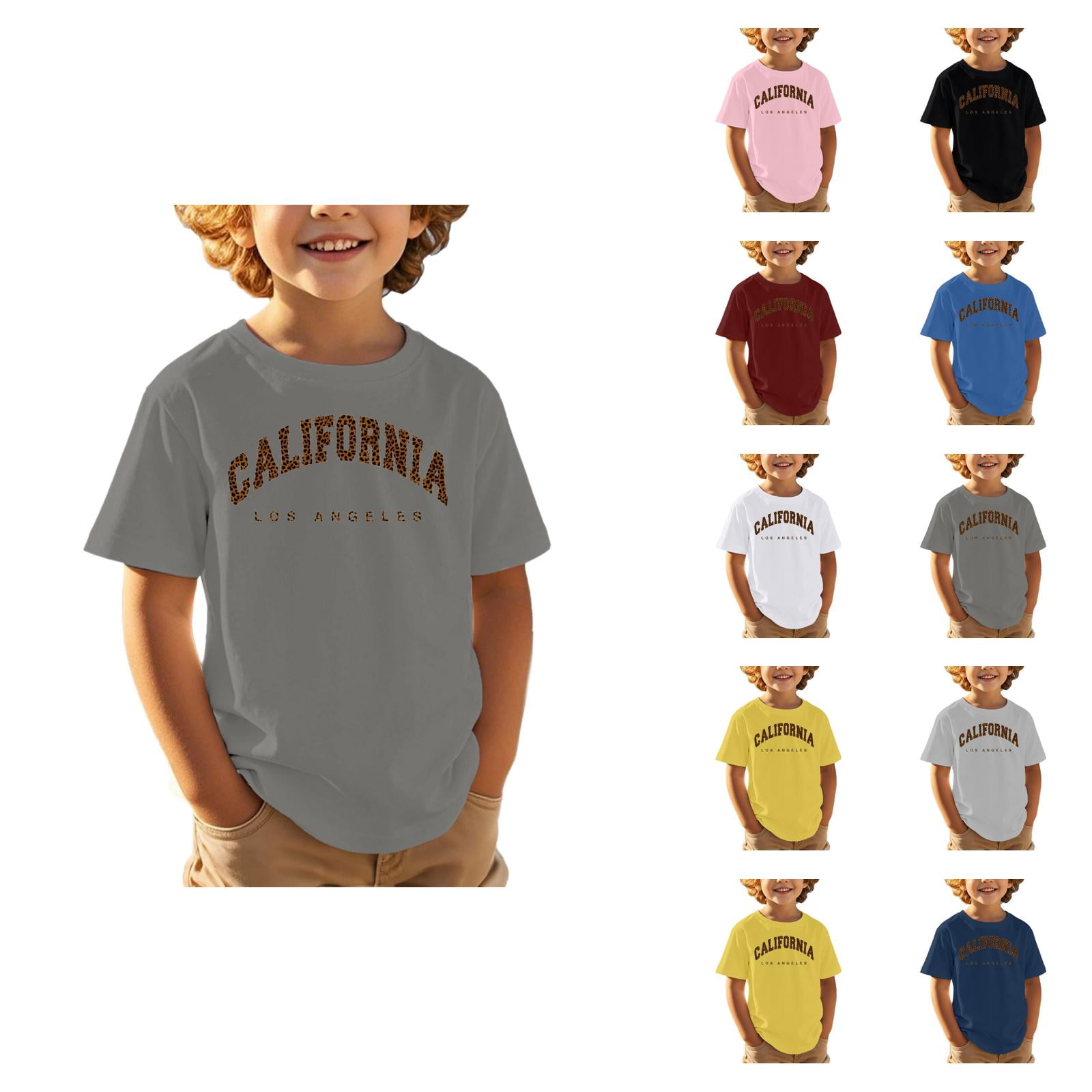Boys Tshirts Printed Top Children Casual Sports Loose Short Sleeved T ...