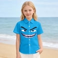 Boys Tshirts Resort Top Cartoon Print Lapel Short Sleeve Button Down ...