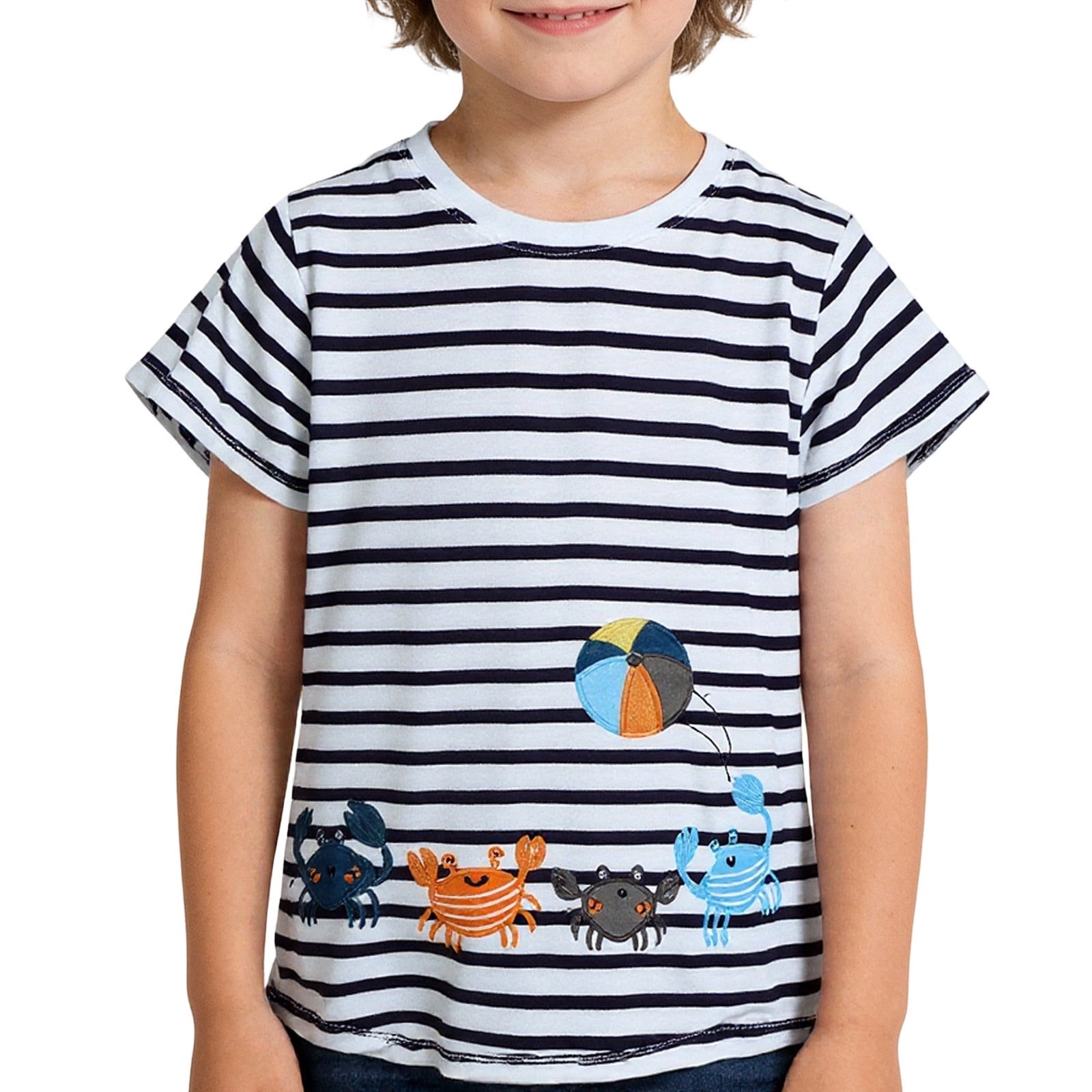 Boys Tshirts Shirts Short Sleeve Embroidery Pattern Casual Crew Neck ...