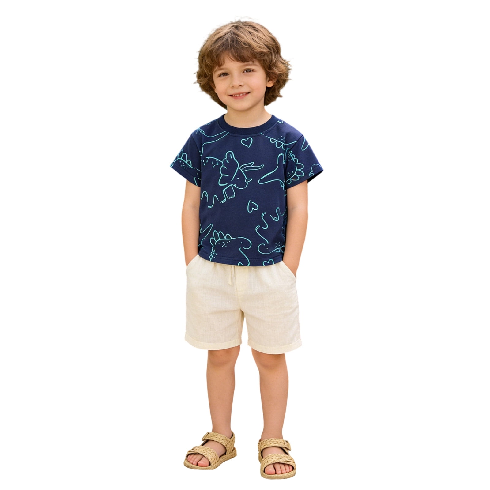 Boys Tshirts Shirts Summer Graphic Print Short Sleeve Casual Kids ...