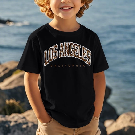 Boys Tshirts Short Sleeve Crewneck City Letter Graphic Tees Summer ...