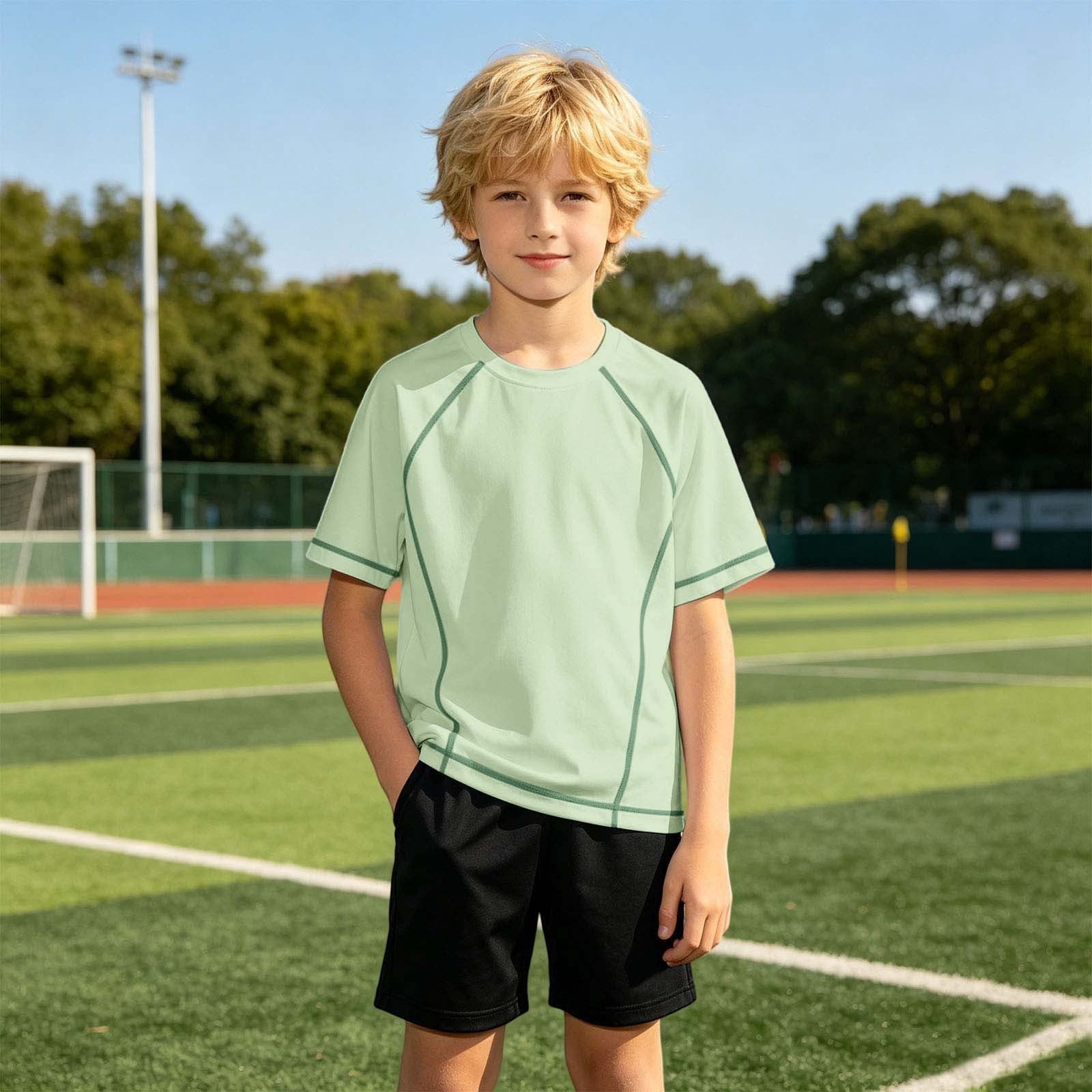 Boys Tshirts Short Sleeve Crewneck Color Block Ice Silk Mesh Tops ...