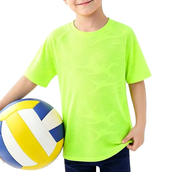Boys Tshirts Short Sleeve Crewneck Quick Dry Mesh Athletic T Shirts ...
