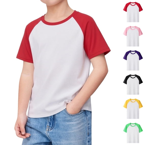 Boys Tshirts Short Sleeve Shirt Round Neck Summer Tops for Kids ...