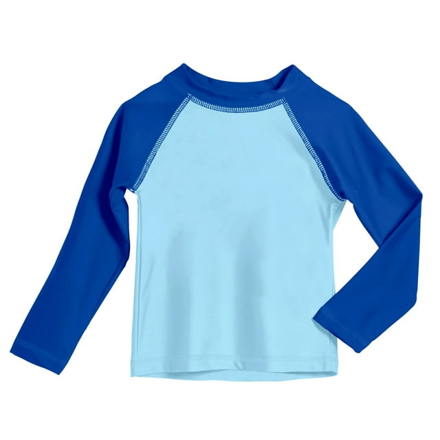 Made in USA Boys UPF 50+ Color Block Solid Long Sleeve Rashguard ...