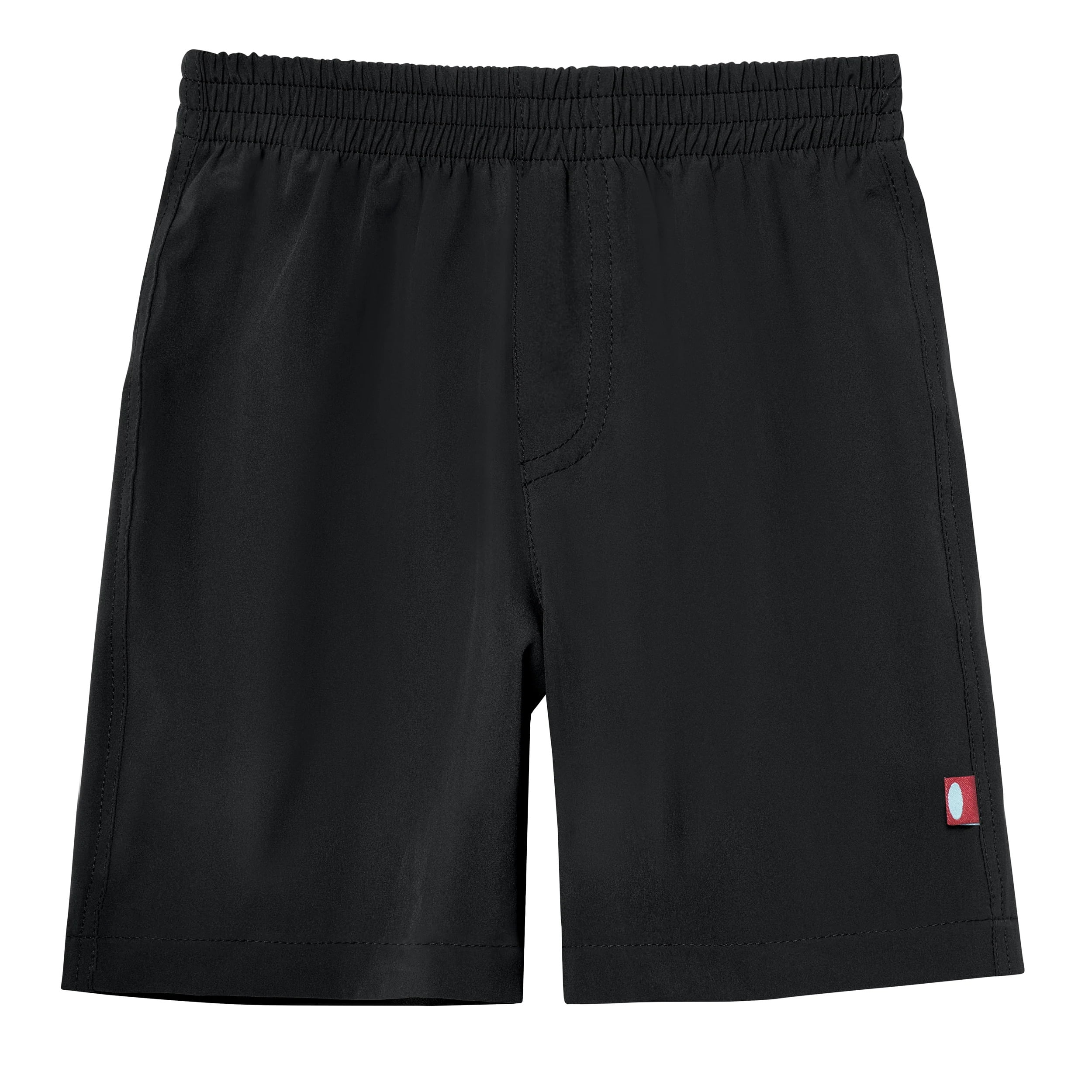 Boys UPF 50+ Soft Stretch Club Swim Trunks - Above The Knee Fit | Black ...