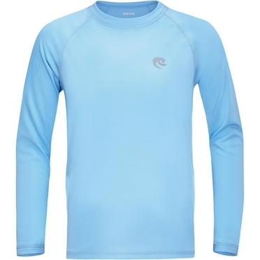 Boys UPF 50+ Swim Shirt Long Sleeve,UV Sun Protection Rash Guard ,Quick ...
