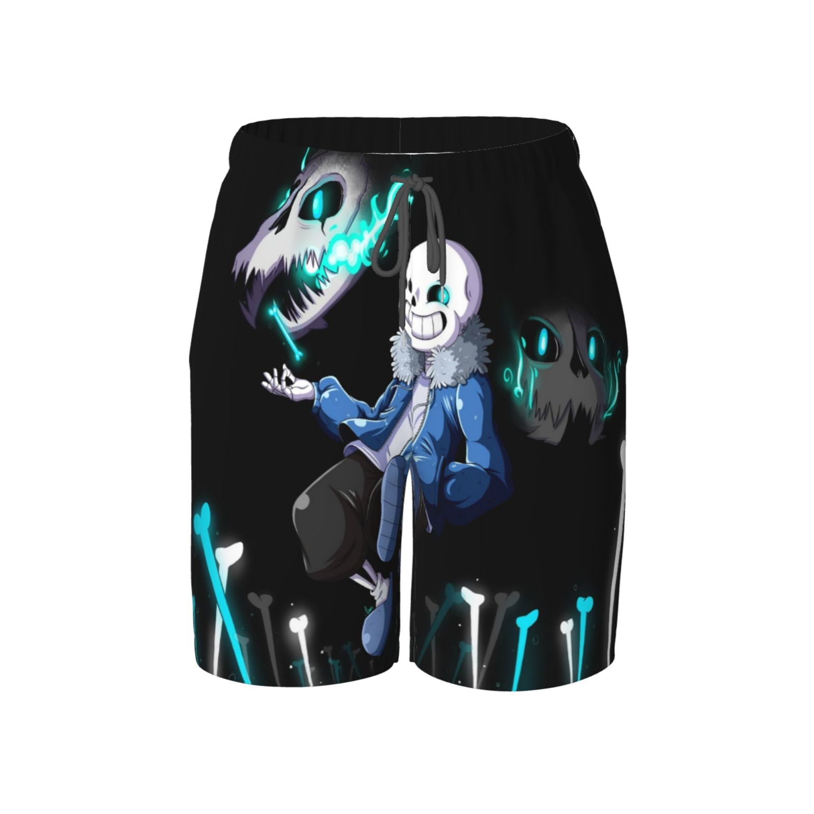 Boys Undertale Sans Swim Trunks With Mesh Liner Kids Cartoon Quick Dry ...