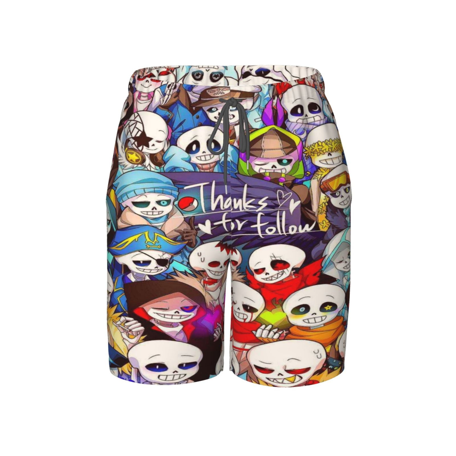 Boys Undertale Sans Swim Trunks With Mesh Liner Kids Cartoon Quick Dry ...