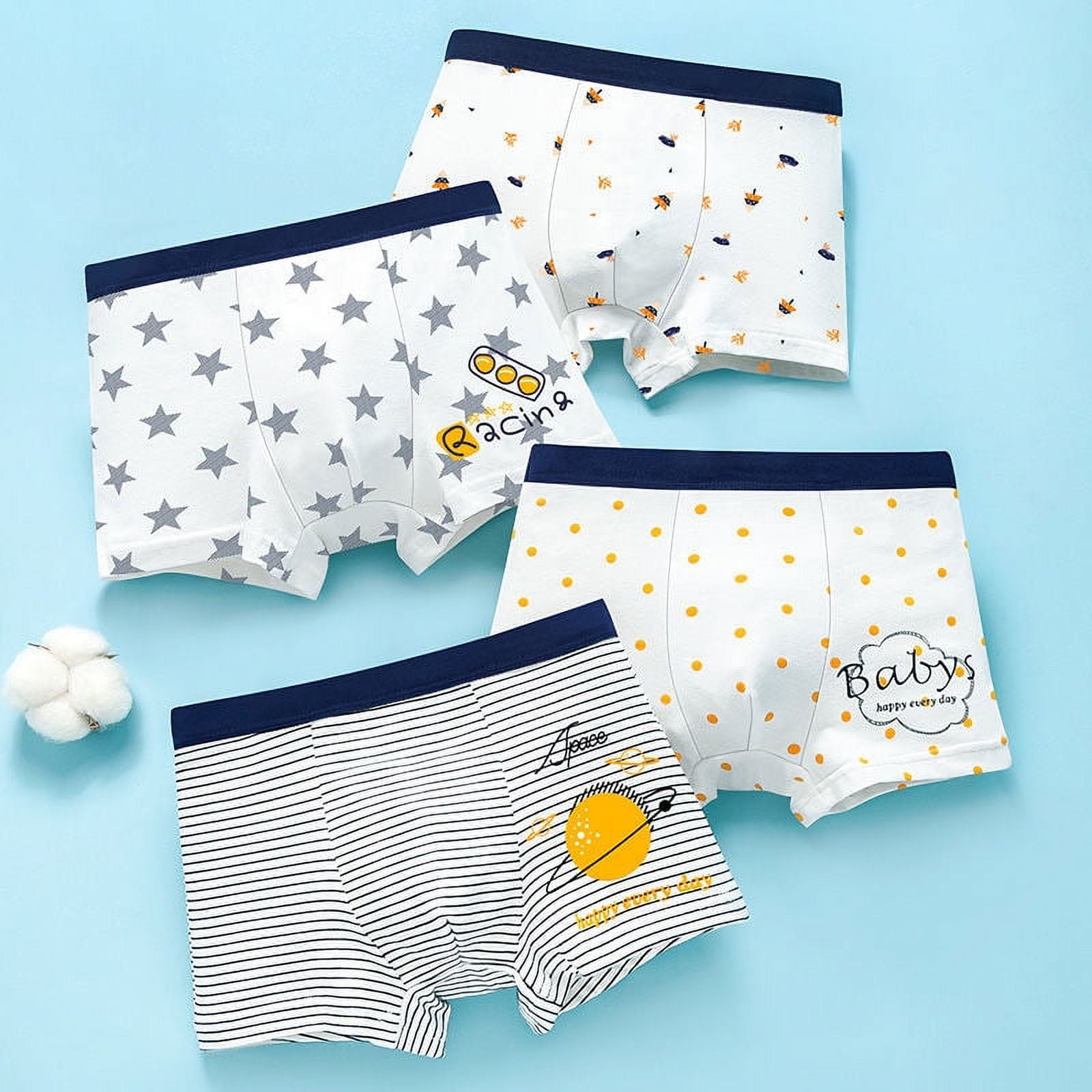Boys' Underwear - 4 Pack Cotton Boxer Briefs (Size: 2-15T) - Walmart.com