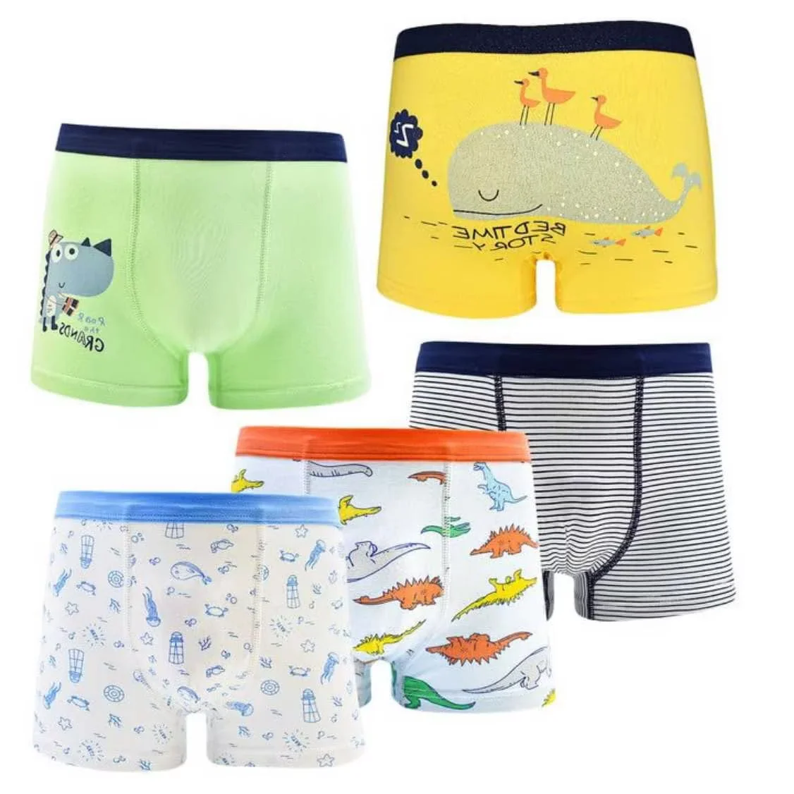 Boys Underwear 5 Pack, Toddler Boxer Briefs Soft Cotton Breathable Kids ...
