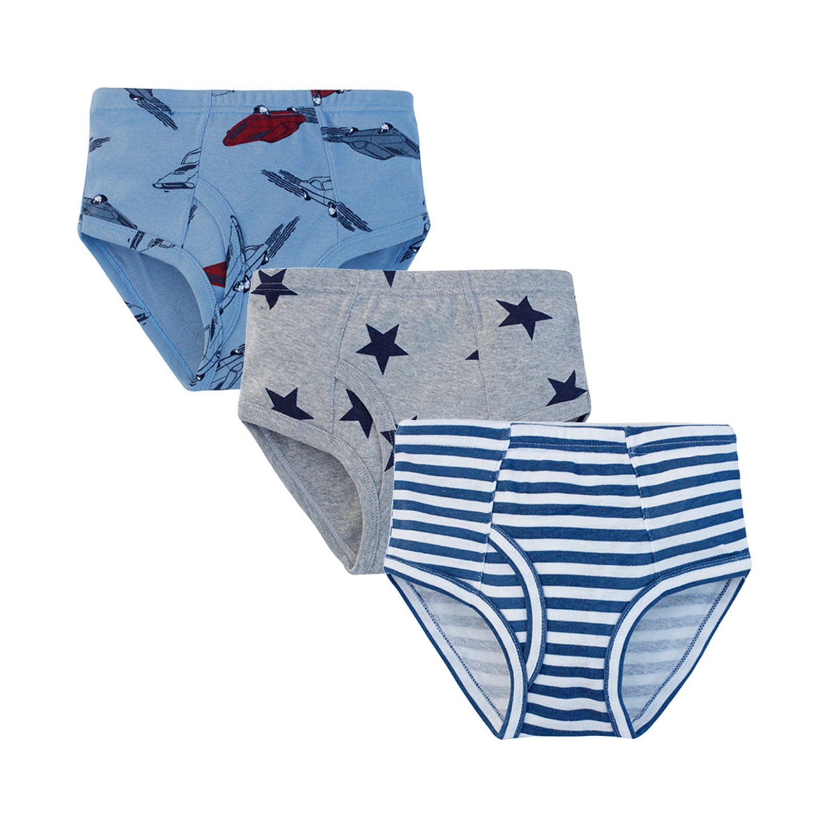 Boys Underwear Cartoon Print Dinosaur Briefs for Kids 3Pcs Sky Blue ...