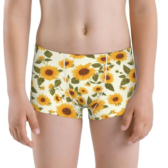 Boys Underwear - Classical Cute Sunflower Soft 100% Cotton Boys Boxer ...