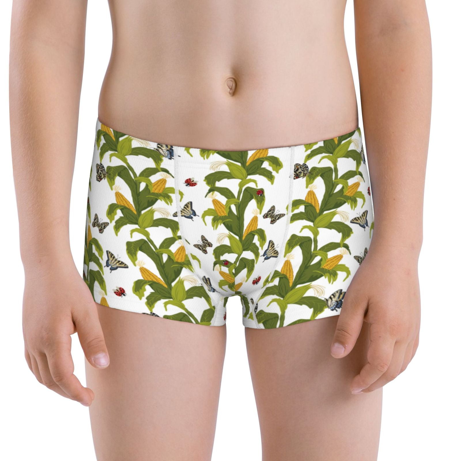 Boys Underwear - Corn And Butterflies Soft 100% Cotton Boys Boxer ...