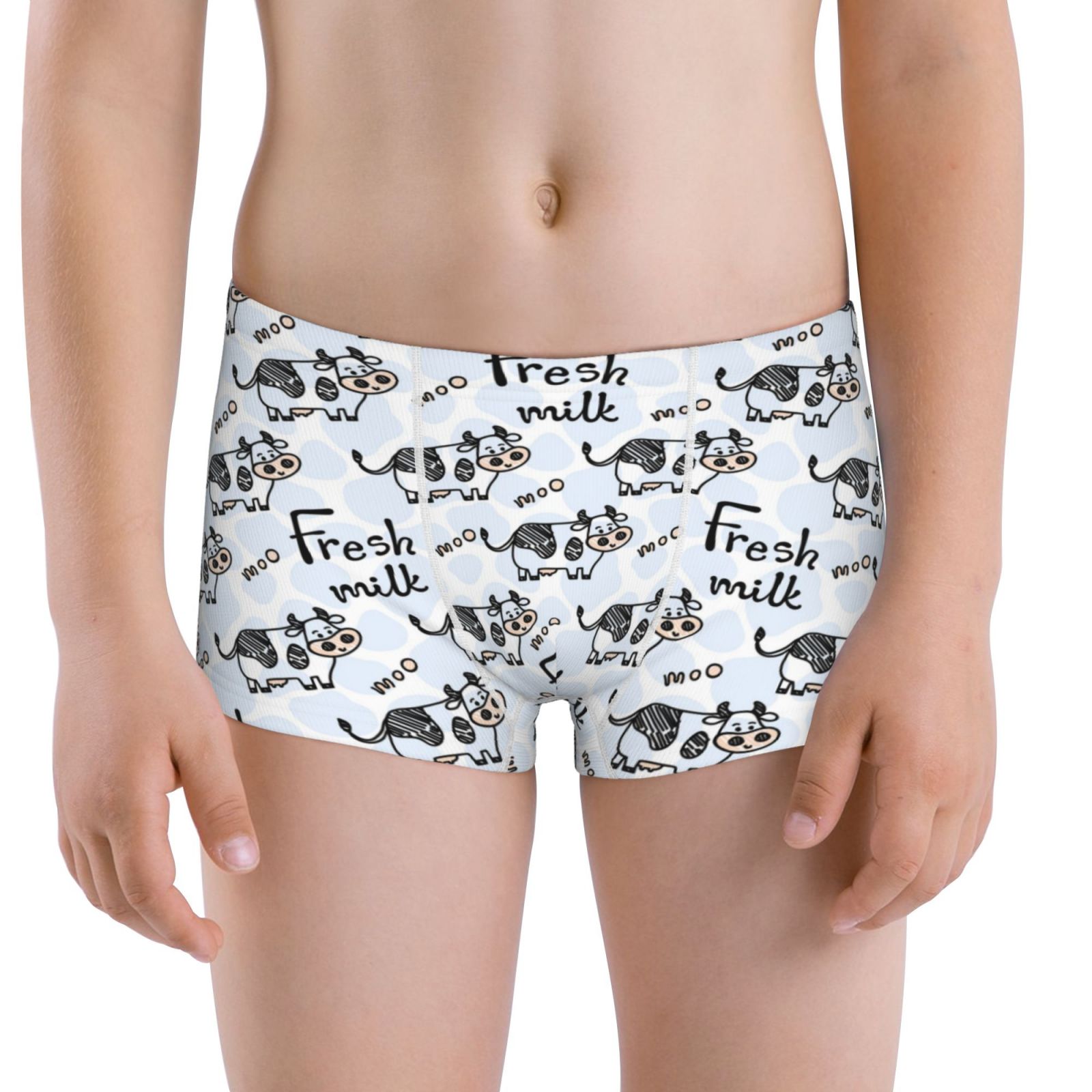 Boys Underwear - Cow With Fresh Milk Soft 100% Cotton Boys Boxer Briefs ...