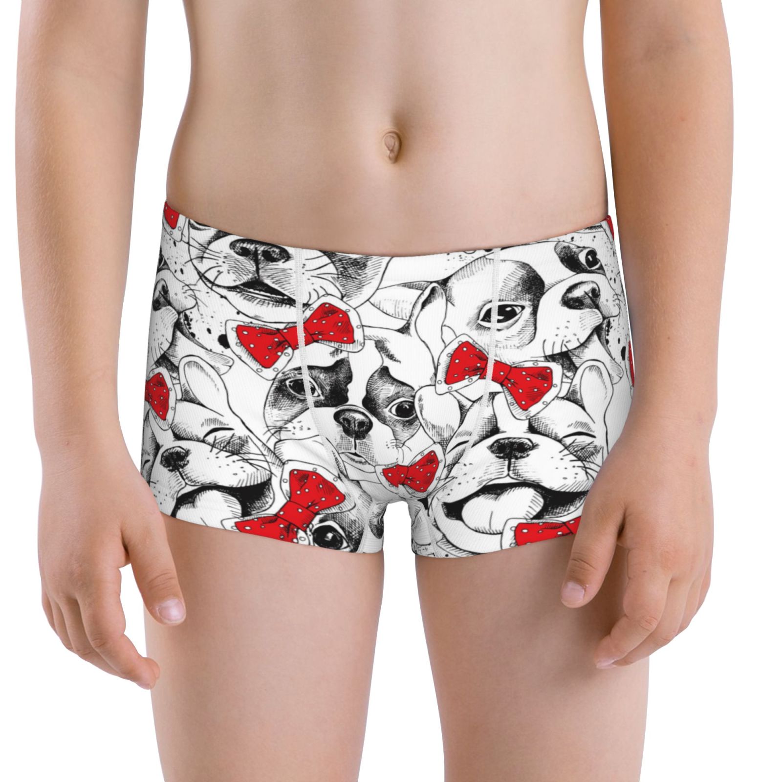 Boys Underwear Cut French Bulldog Red Bow Tie Comfy Cotton Youth Boys ...