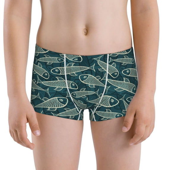 Boys Underwear - Fish Style Soft 100% Cotton Boys Boxer Briefs ...