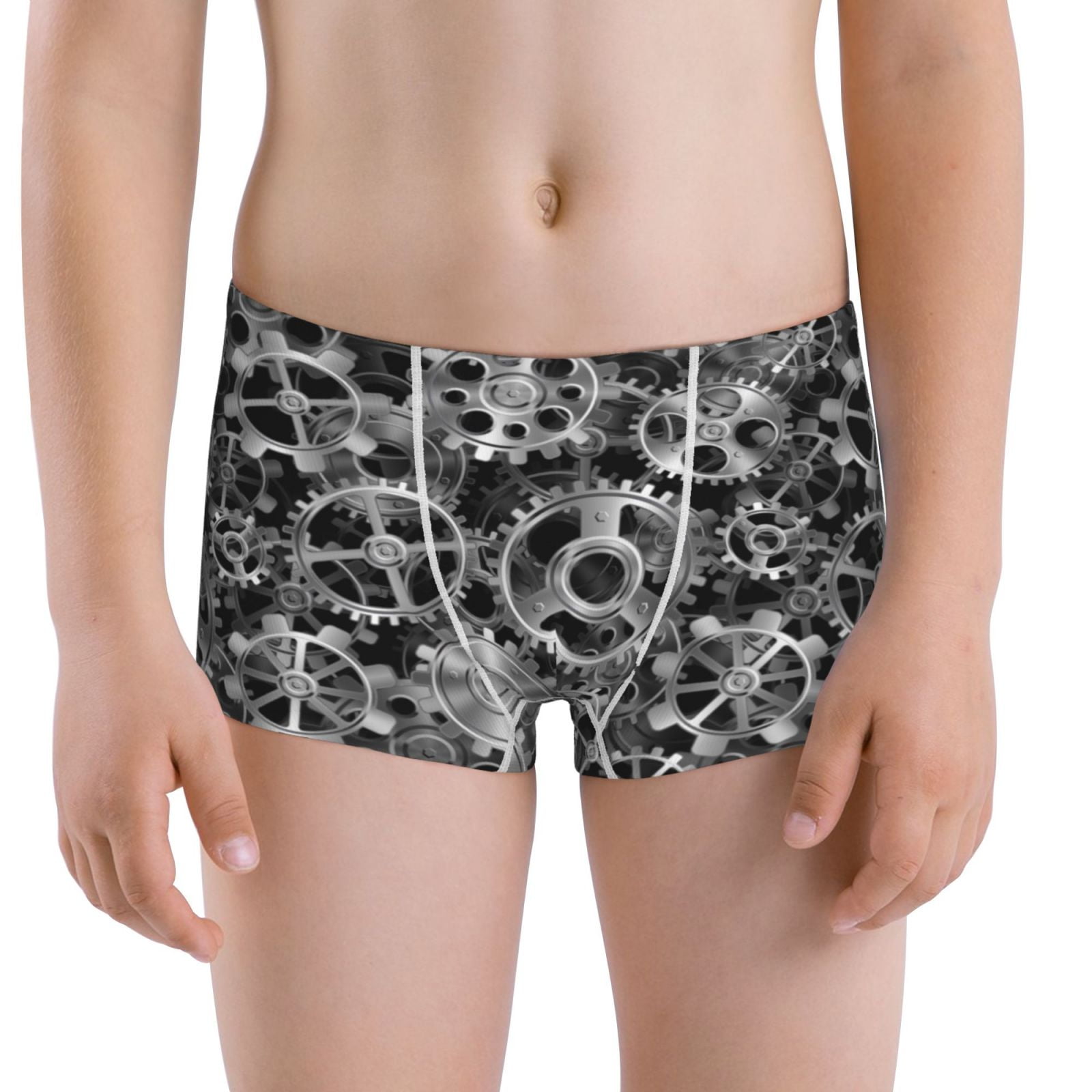 Boys Underwear, Gear Pattern Comfort Cotton Breathable Boy's Underwear Boxer Briefs, Soft ...
