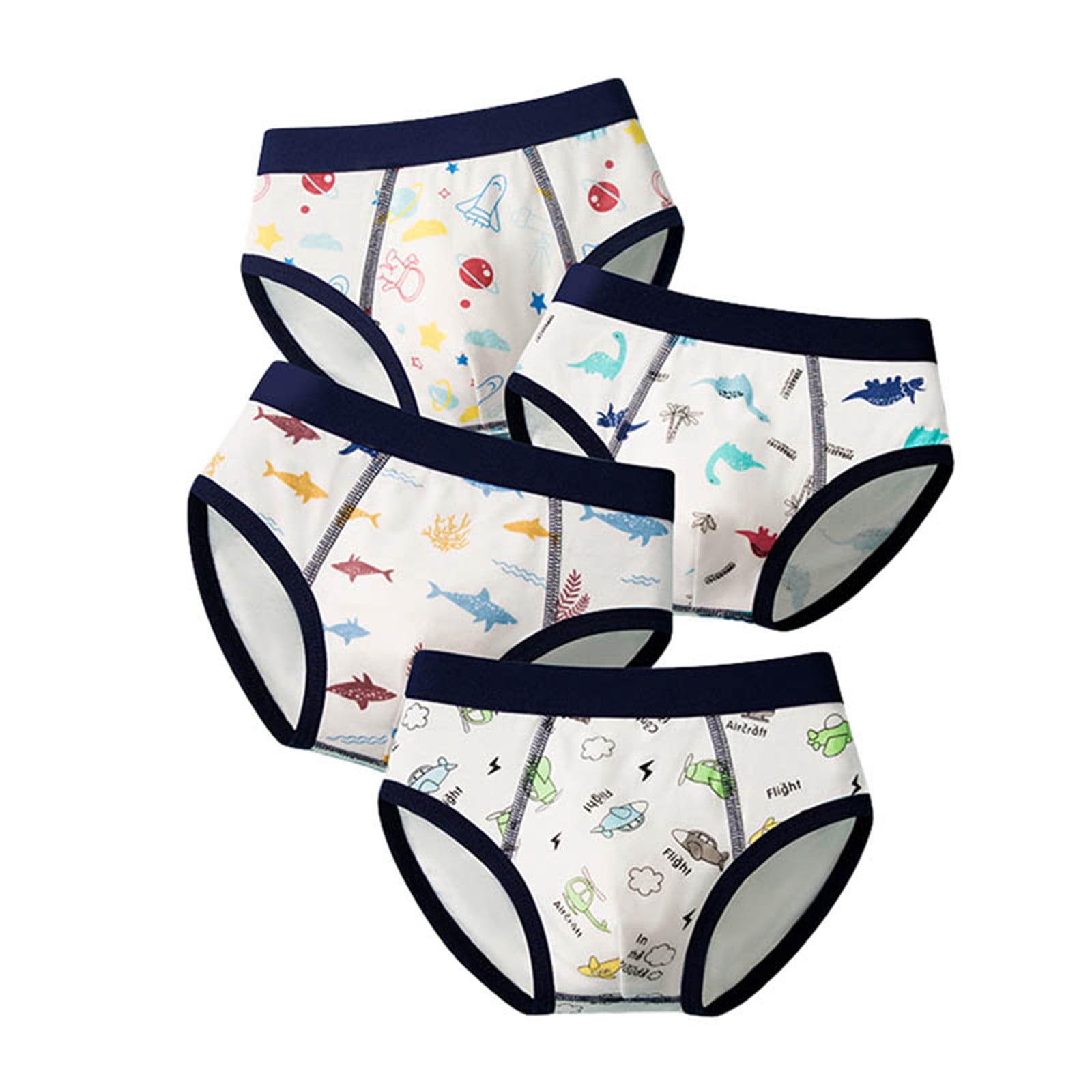 Boys Underwear Kids 4 Pack Cotton Cute Cartoon Print Briefs Comfortable ...