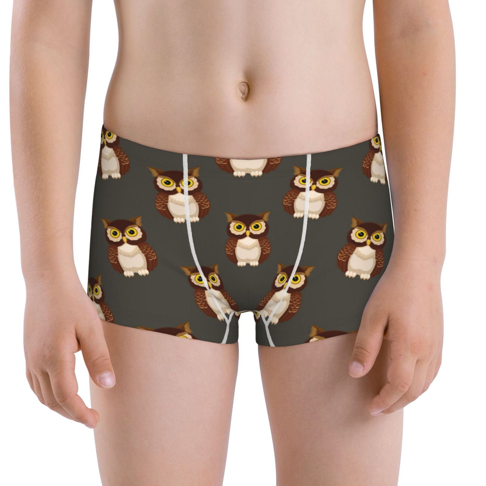 Boys Underwear - Simple Owl Prints Soft 100% Cotton Boys Boxer Briefs ...