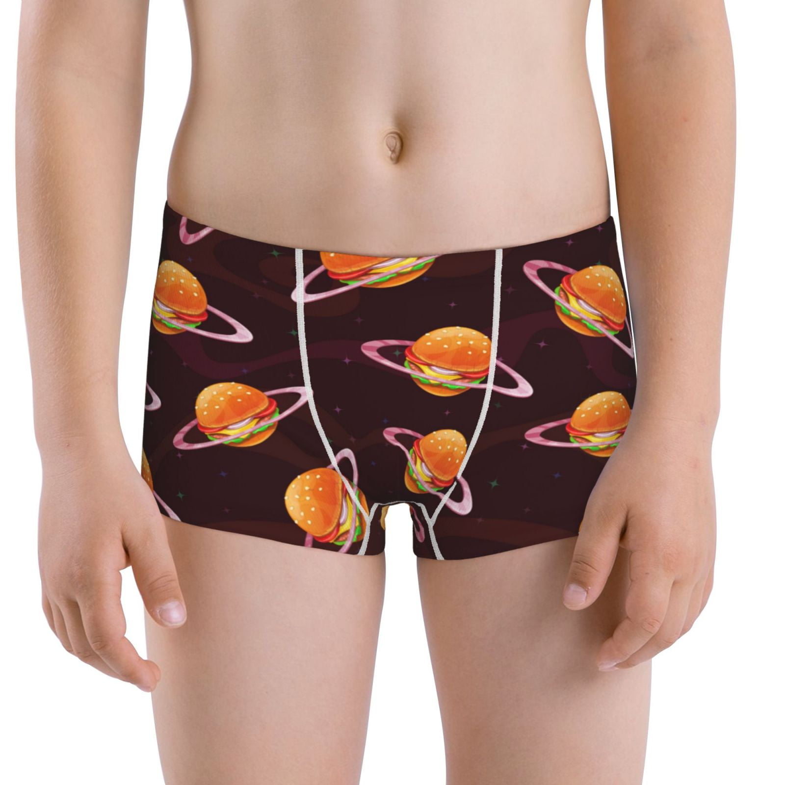 Boys Underwear Space Hamburger Pattern Comfy Cotton Youth Boys Boxer Briefs, Kids Boxer Briefs ...